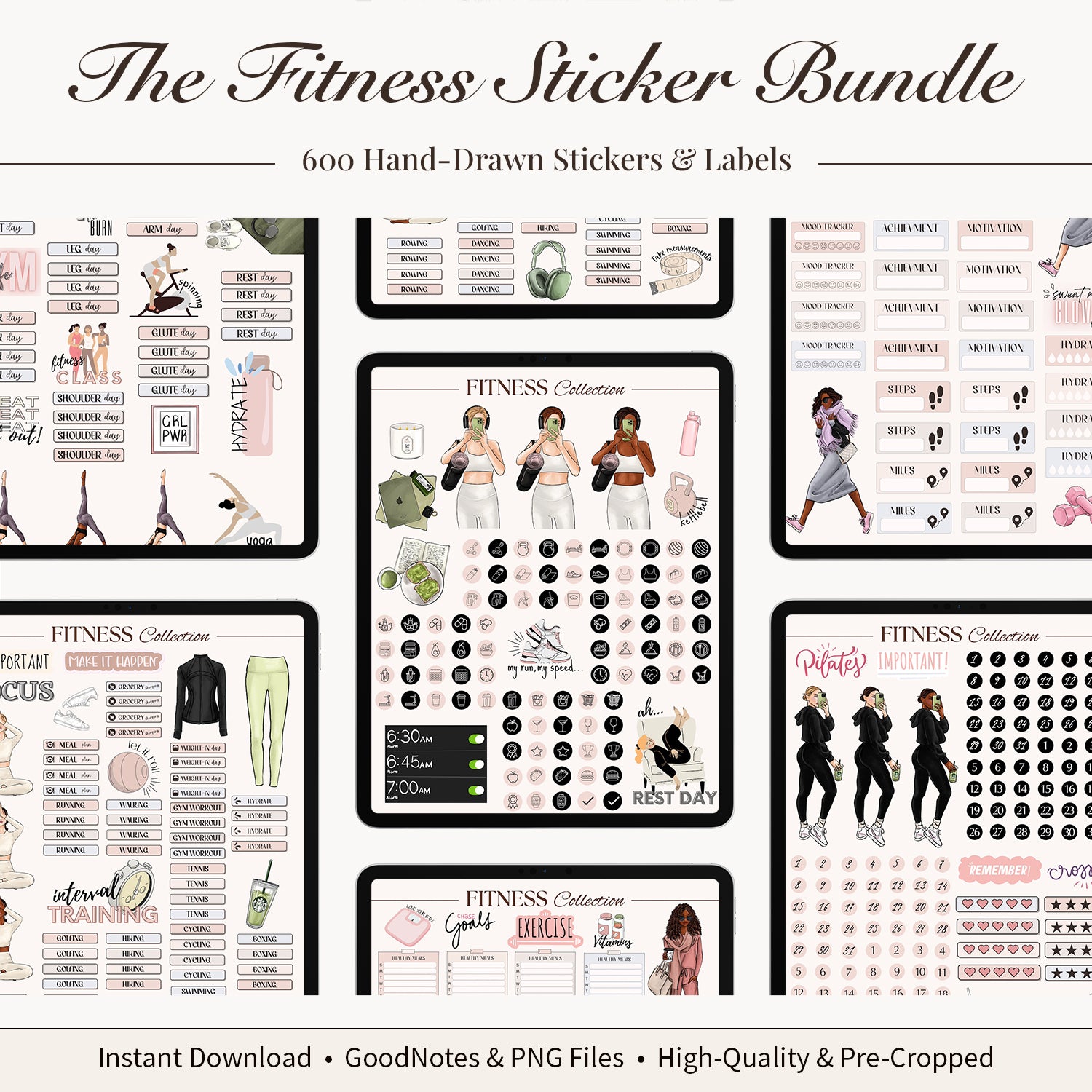 Digital Fitness Stickers | Workout, Health & Wellness Planner ...