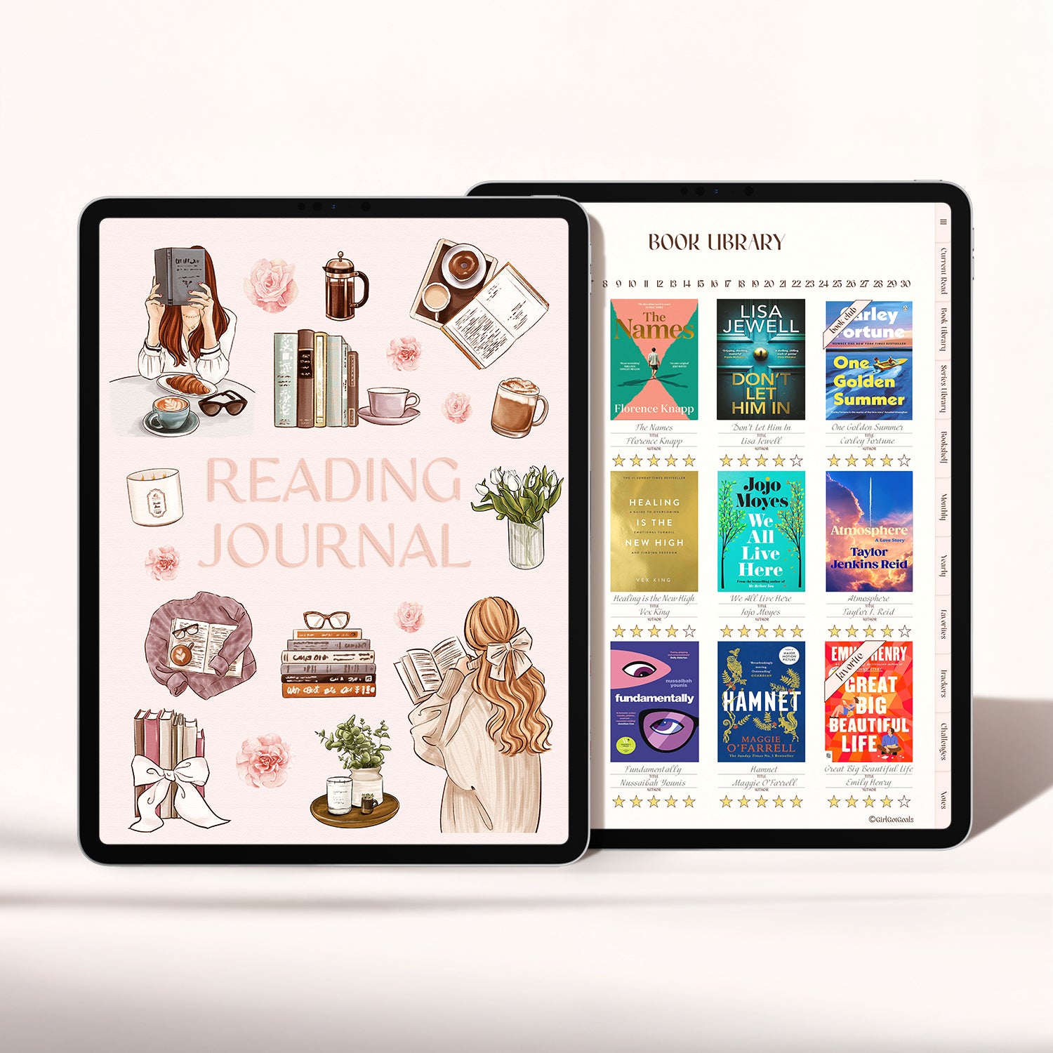 Digital Reading Journal – Book Log, Reviews & TBR Tracker – Girls Got Goals